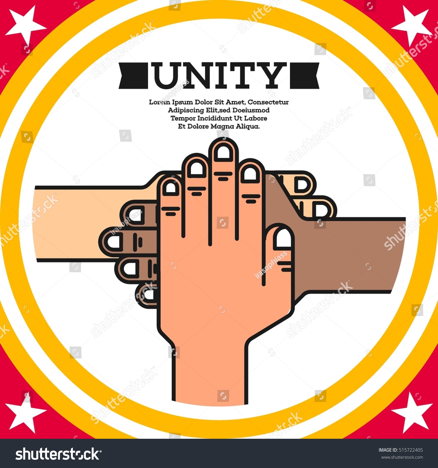 Unity Race Equality Poster Campaign Stock Vector (Royalty Free) 515722405