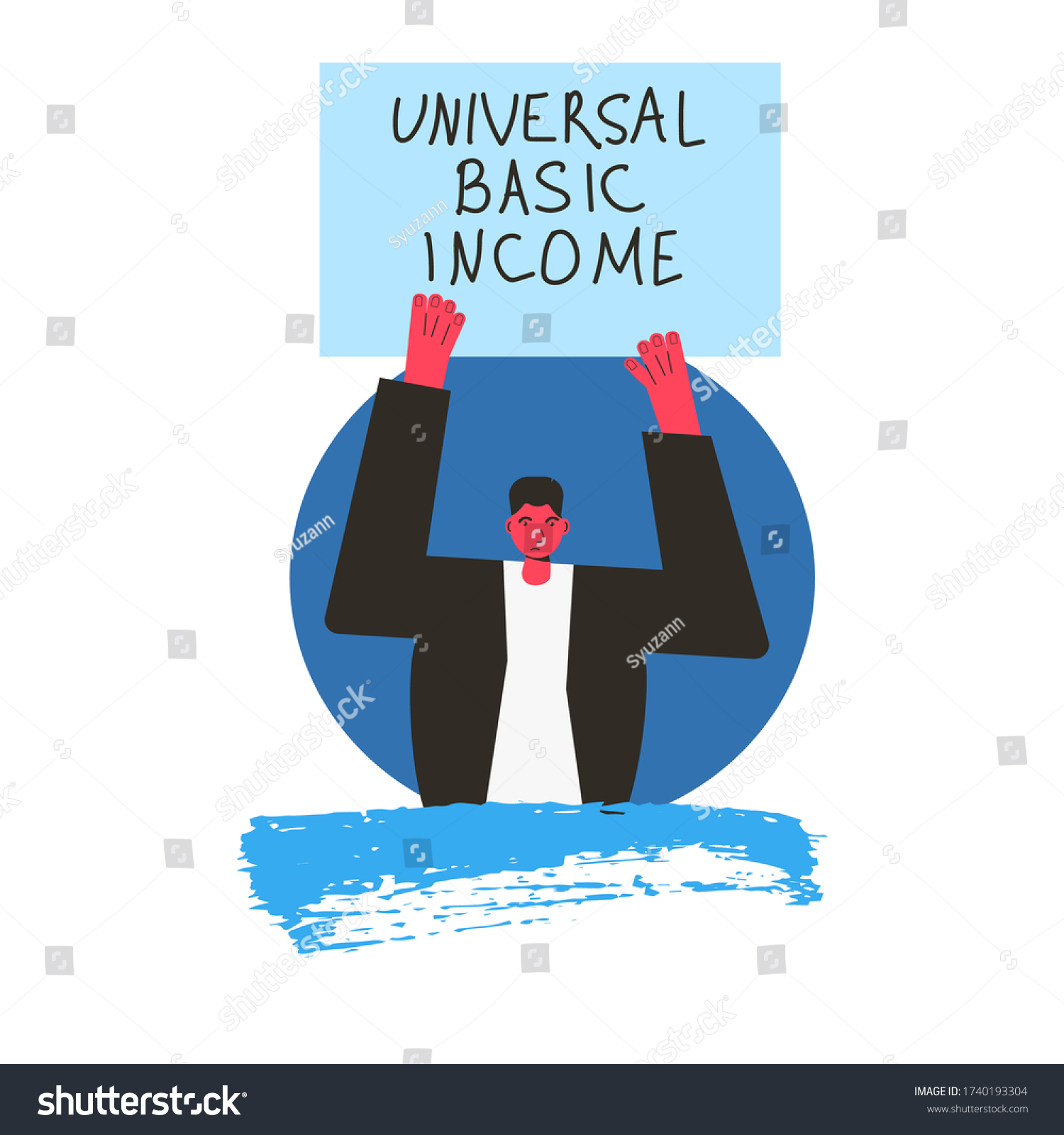 Universal Basic Income Unconditional Guarantee Living Stock Vector ...