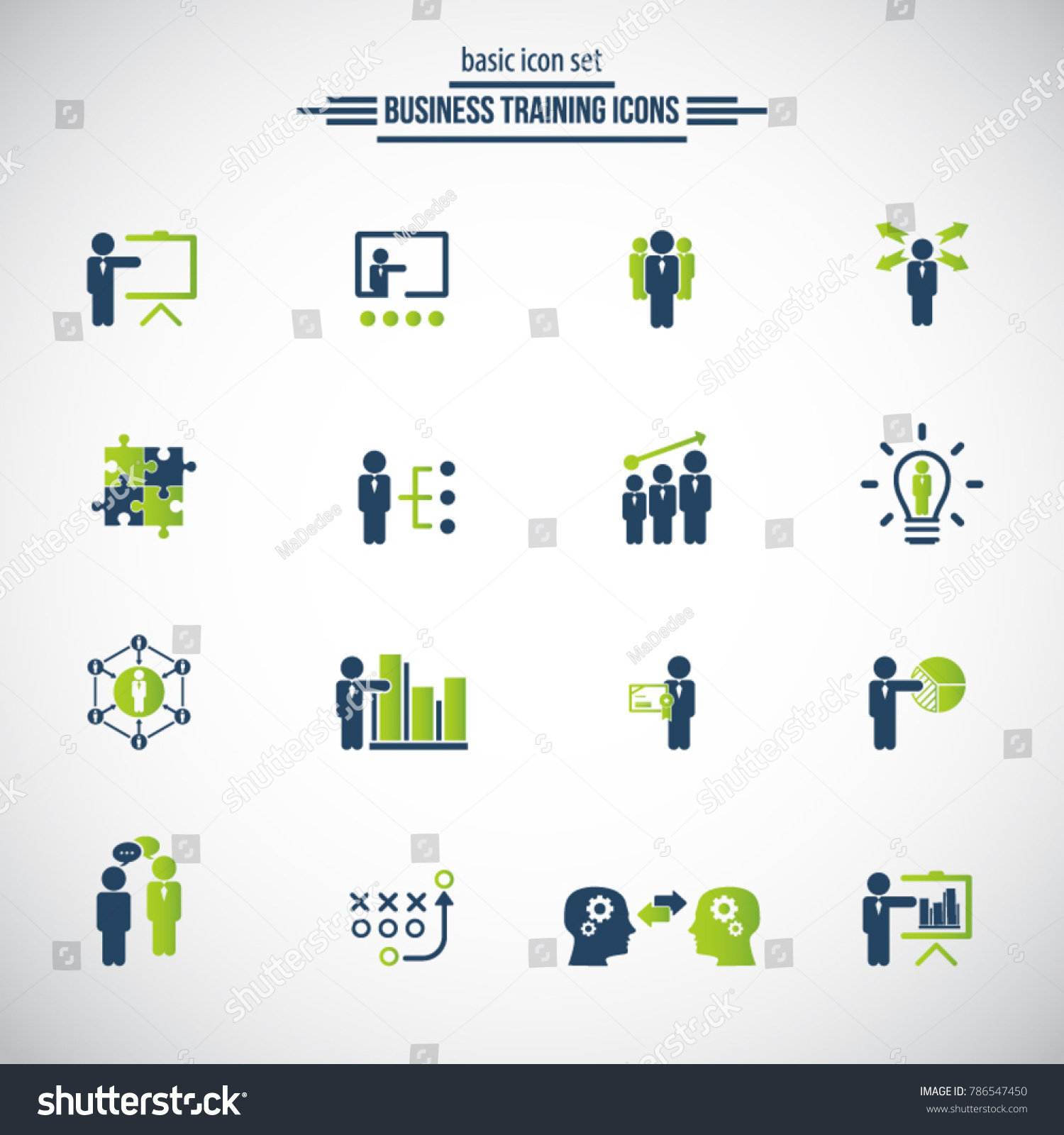 Universal Business Training Icons Set Vector Stock Vector (Royalty Free ...
