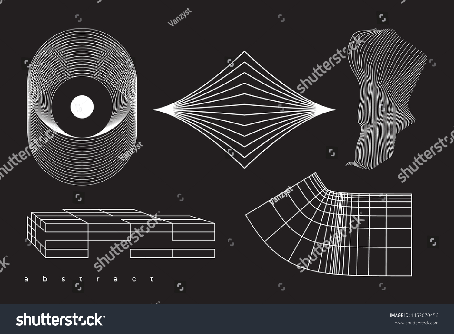 Universal Modern Geometric Shapes Set Chaotic Stock Vector (Royalty ...