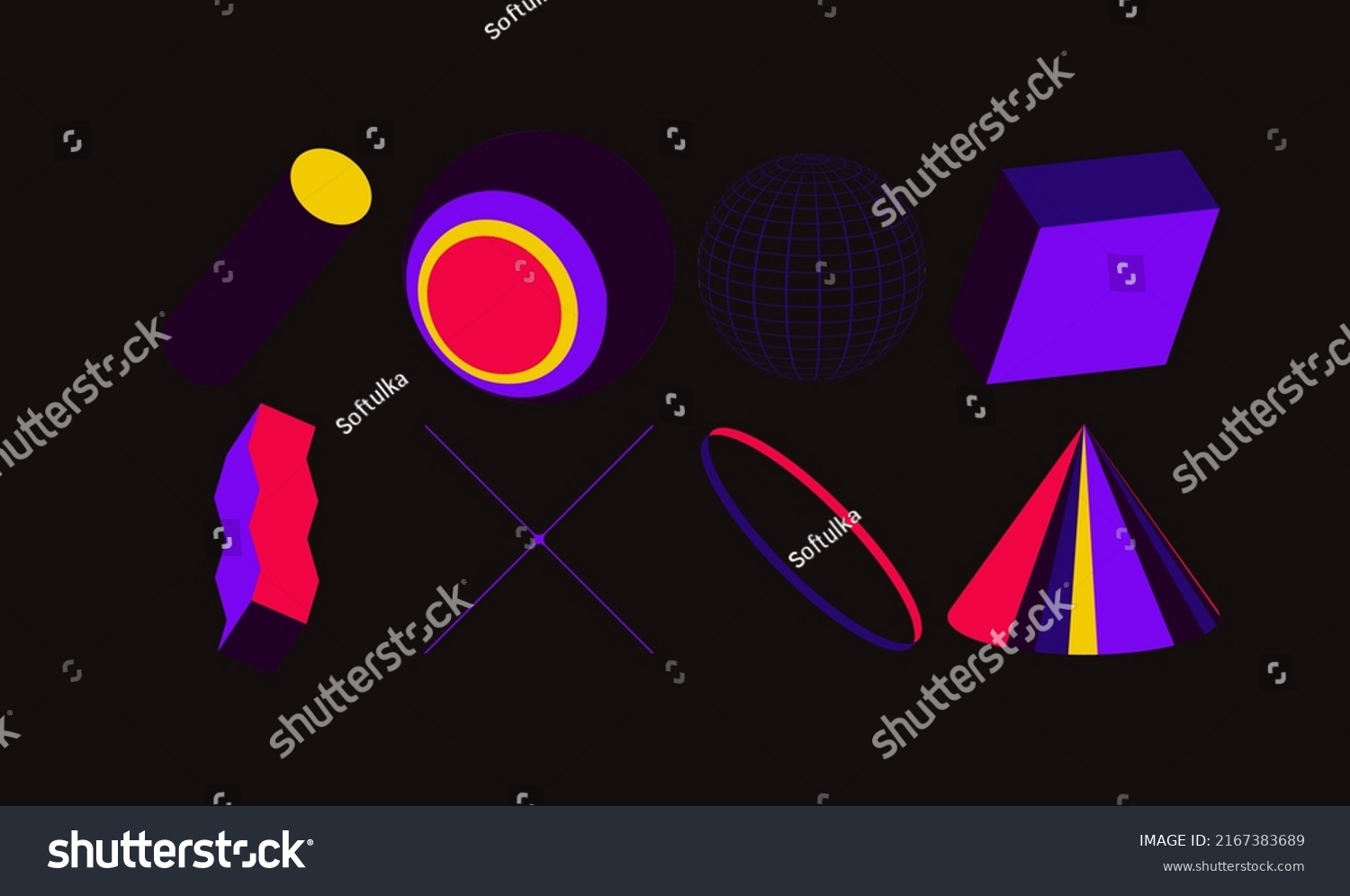 Universal Trend Geometric Shapes Set Juxtaposed Stock Vector (Royalty ...