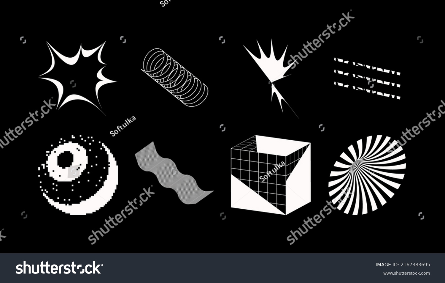 Universal Trend Geometric Shapes Set Juxtaposed Stock Vector (Royalty ...