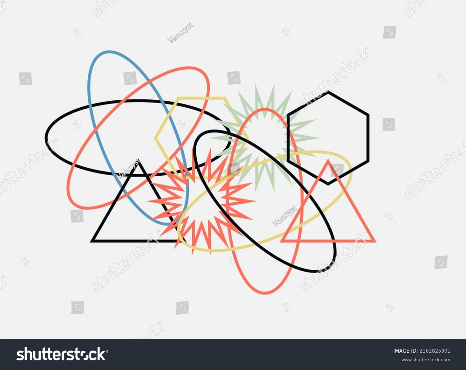 Universal Trendy Geometric Linear Shapes Set Stock Vector (Royalty Free ...