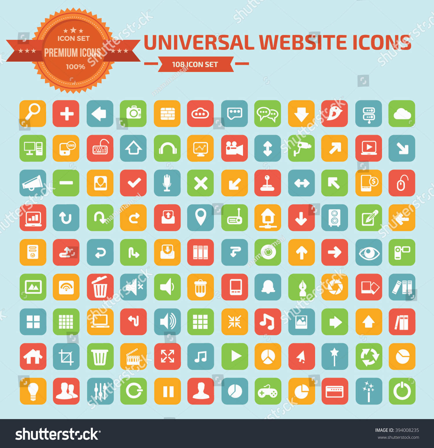 Universal Website Icon Set Designclean Vector Stock Vector (Royalty ...