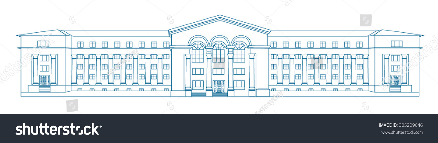 University Building Stock Vector (Royalty Free) 305209646