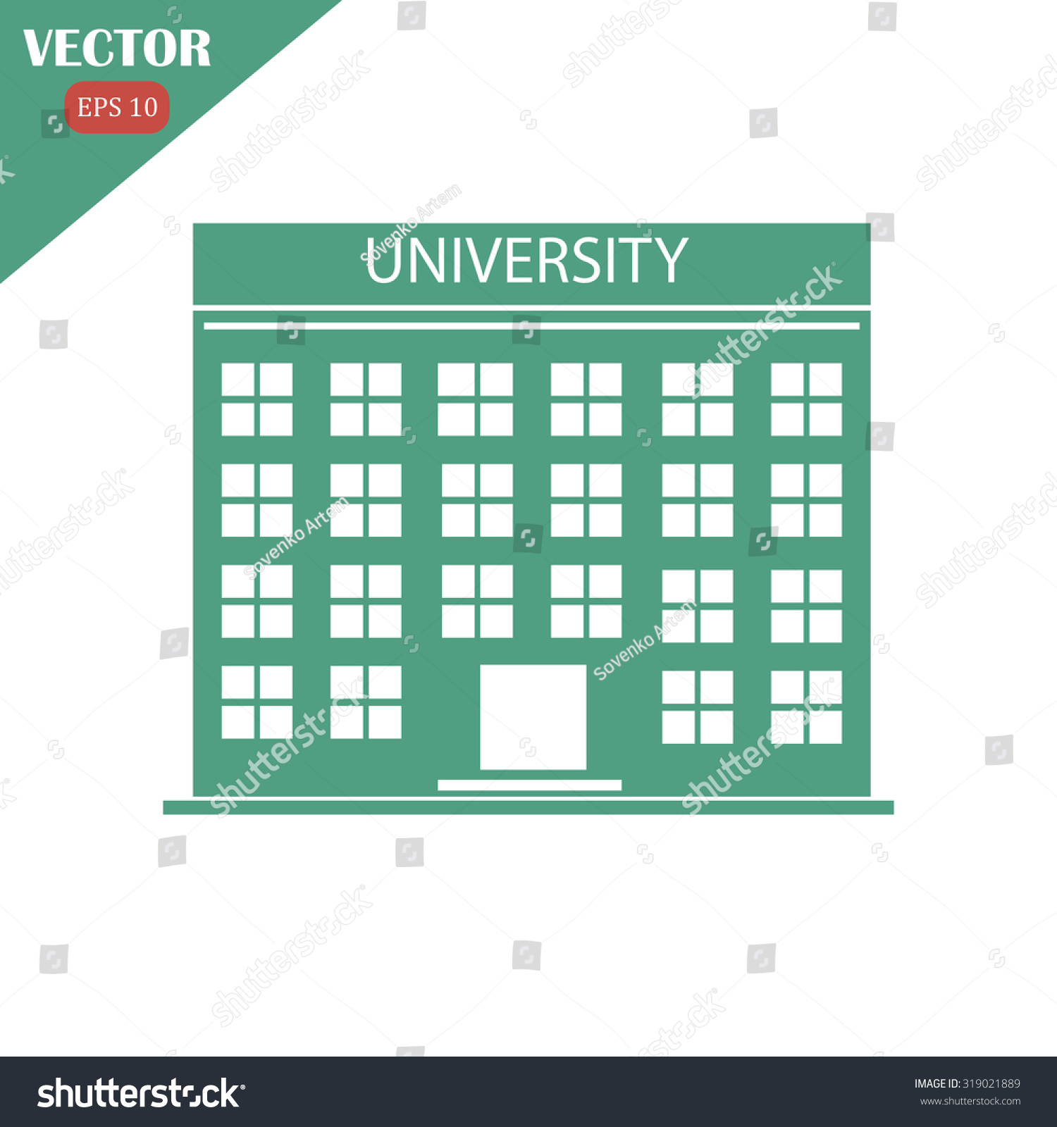University Building Icon Stock Vector (Royalty Free) 319021889 ...