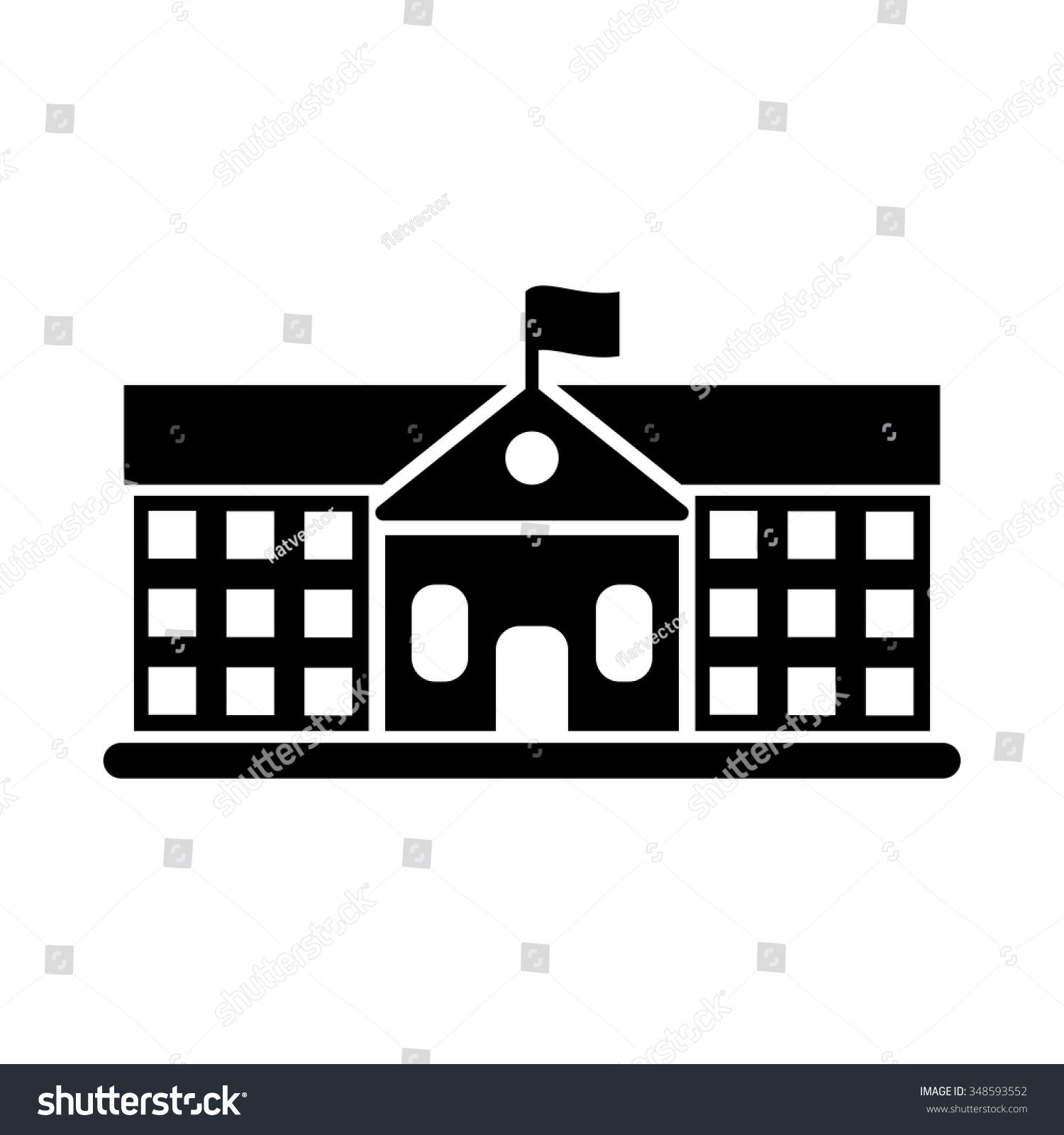 University Building Icon Stock Vector (Royalty Free) 348593552