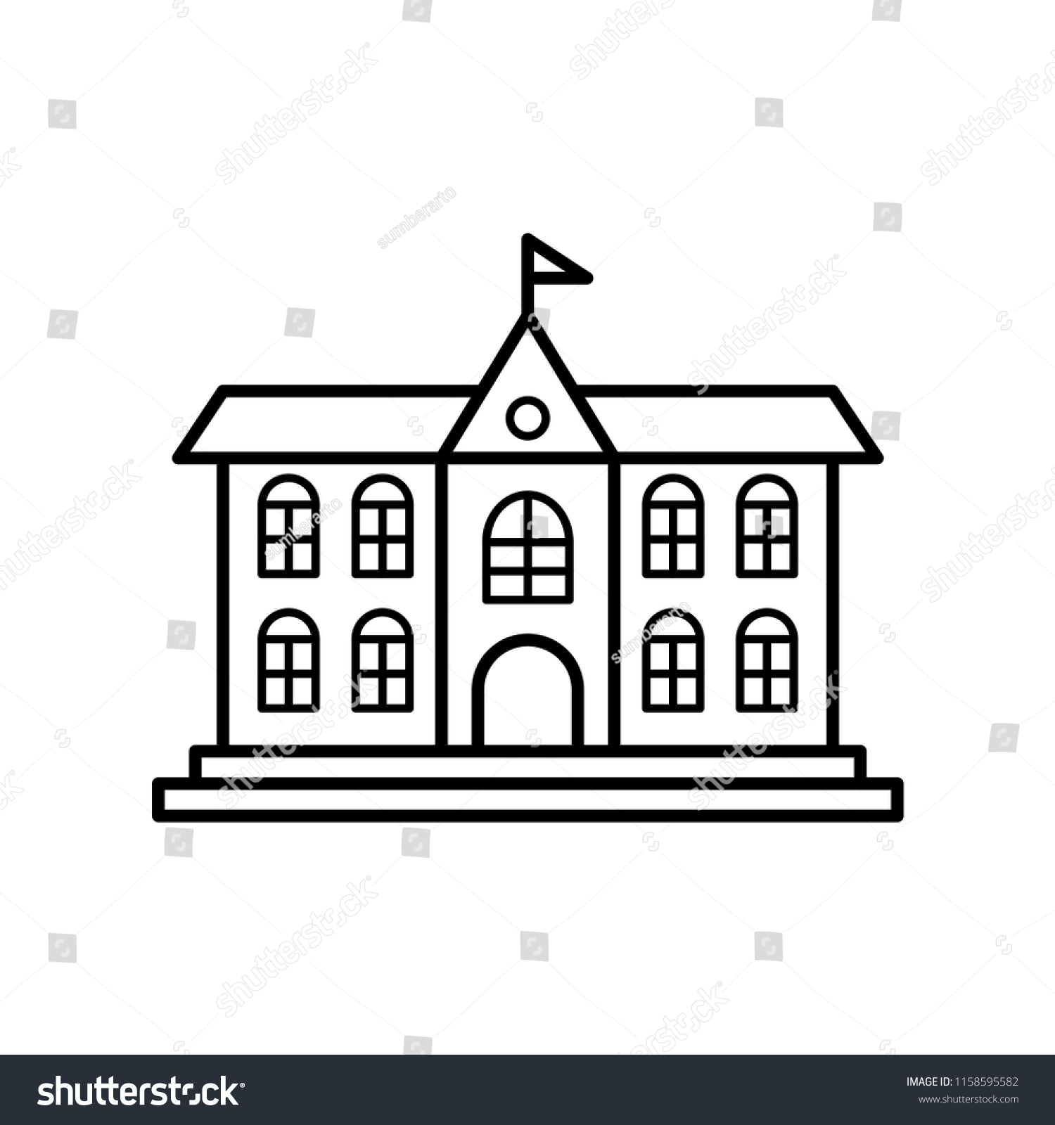 University Building Icon Vector Template Stock Vector (Royalty Free ...