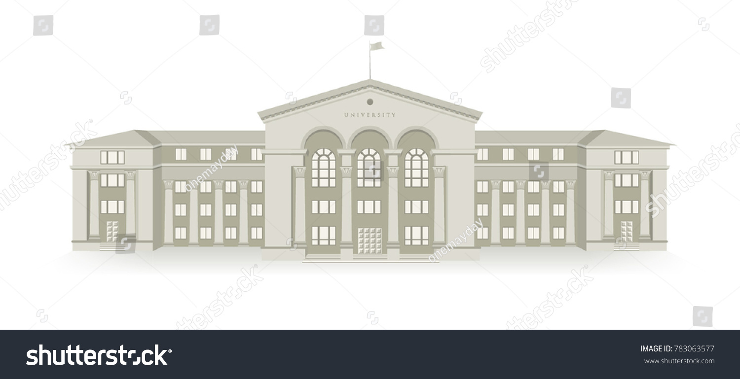 University Building Vector Illustration Stock Vector (Royalty Free ...