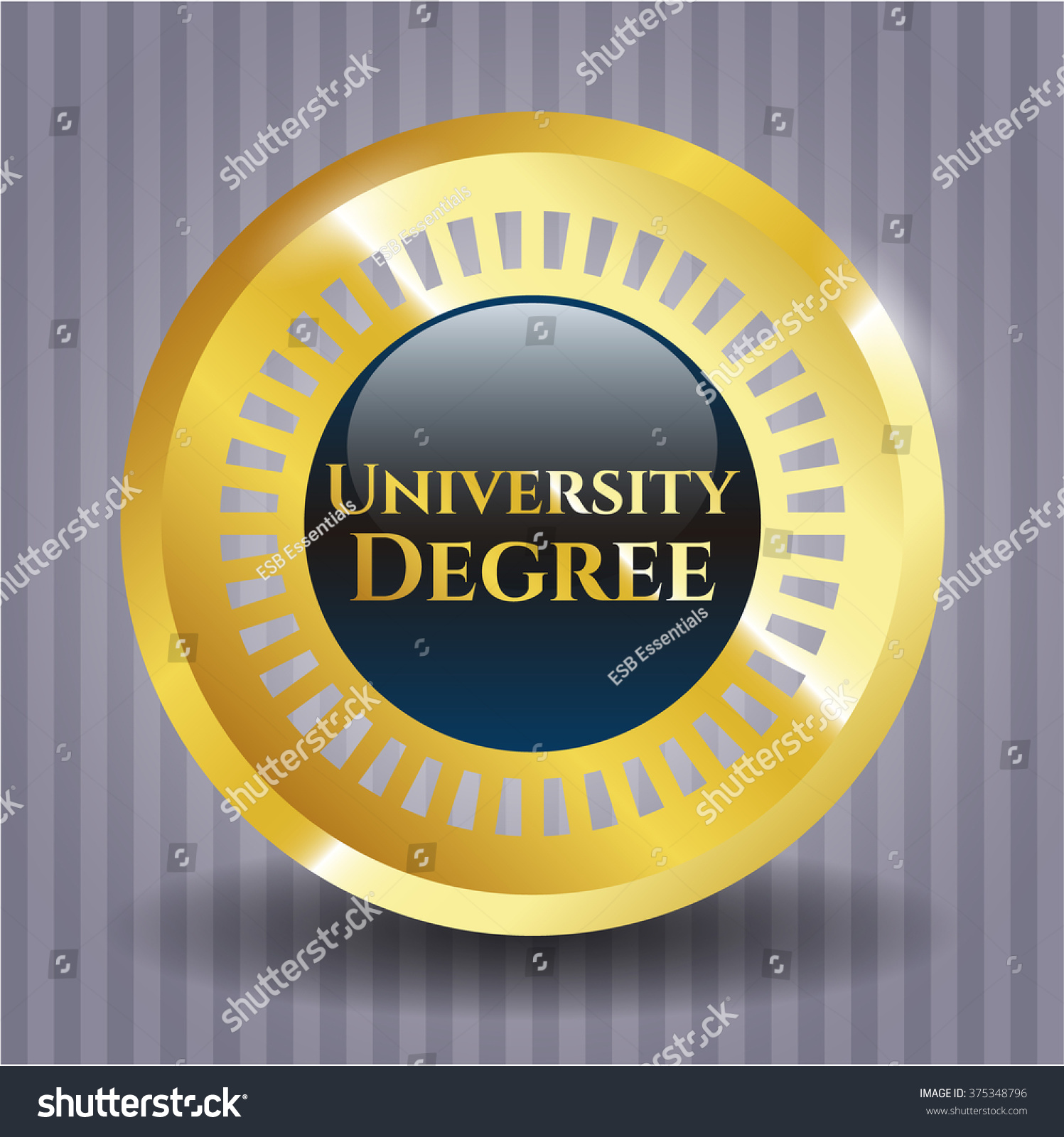 University Degree Gold Emblem Stock Vector (Royalty Free) 375348796 ...