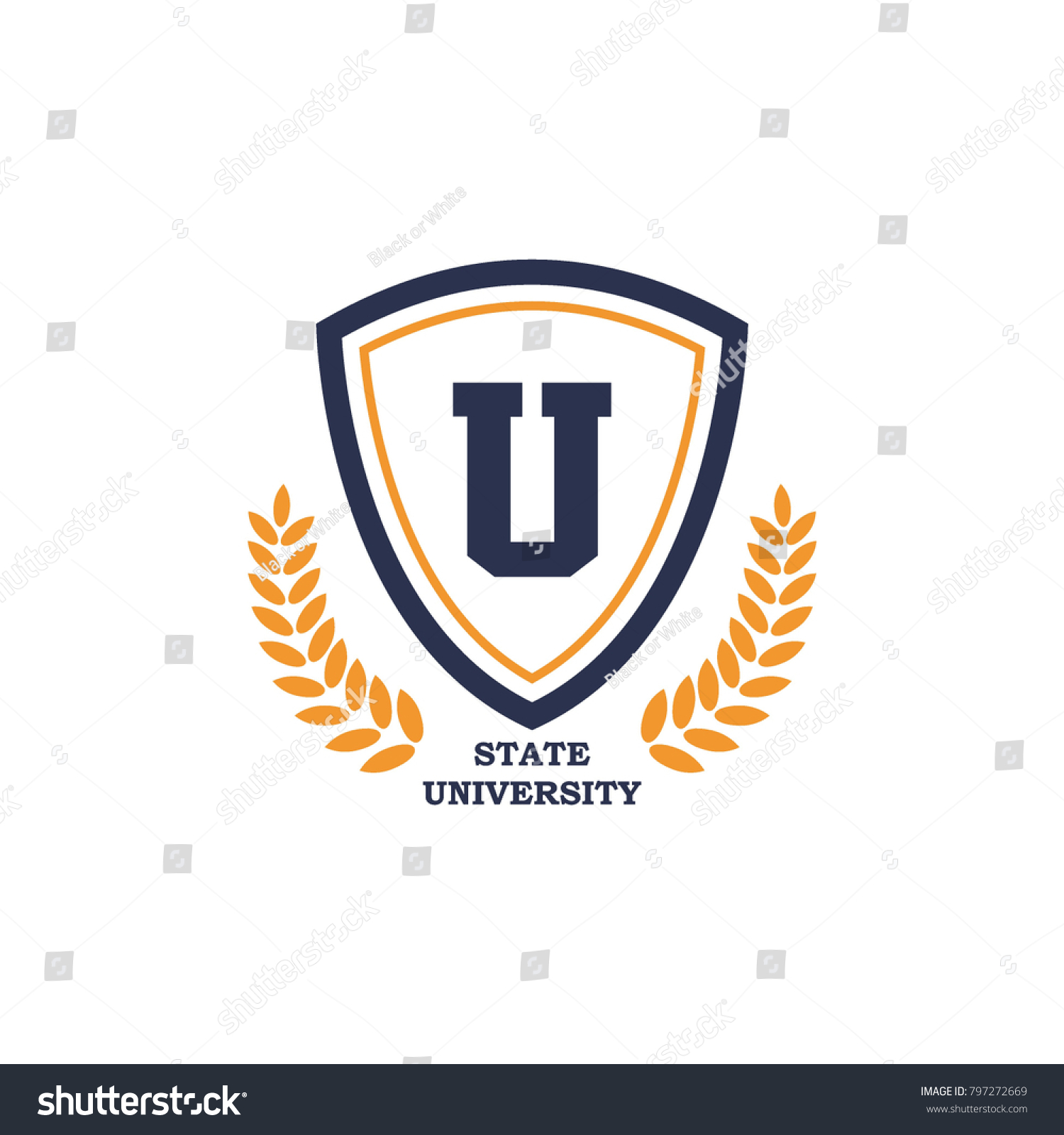 University Logo Design Stock Vector (Royalty Free) 797272669