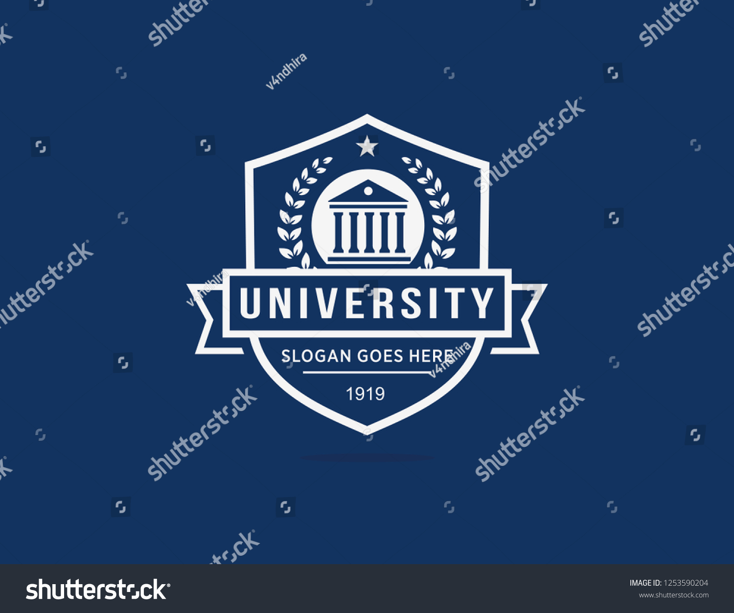 University Logo Template: vector de stock (libre de regalías ...
