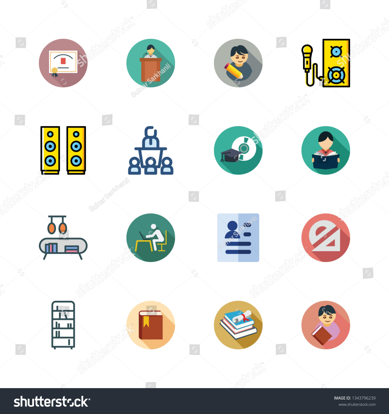 University Vector Icon Set Stock Vector (Royalty Free) 1343796239 ...