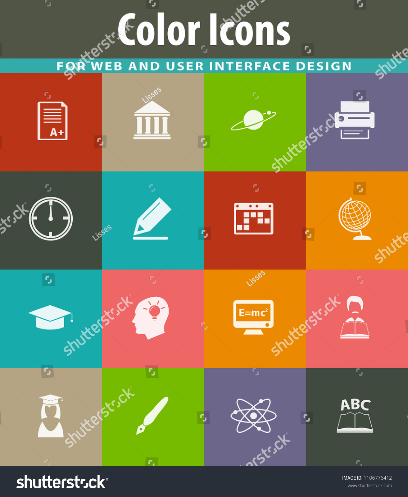 University Vector Icons User Interface Design Stock Vector (Royalty ...