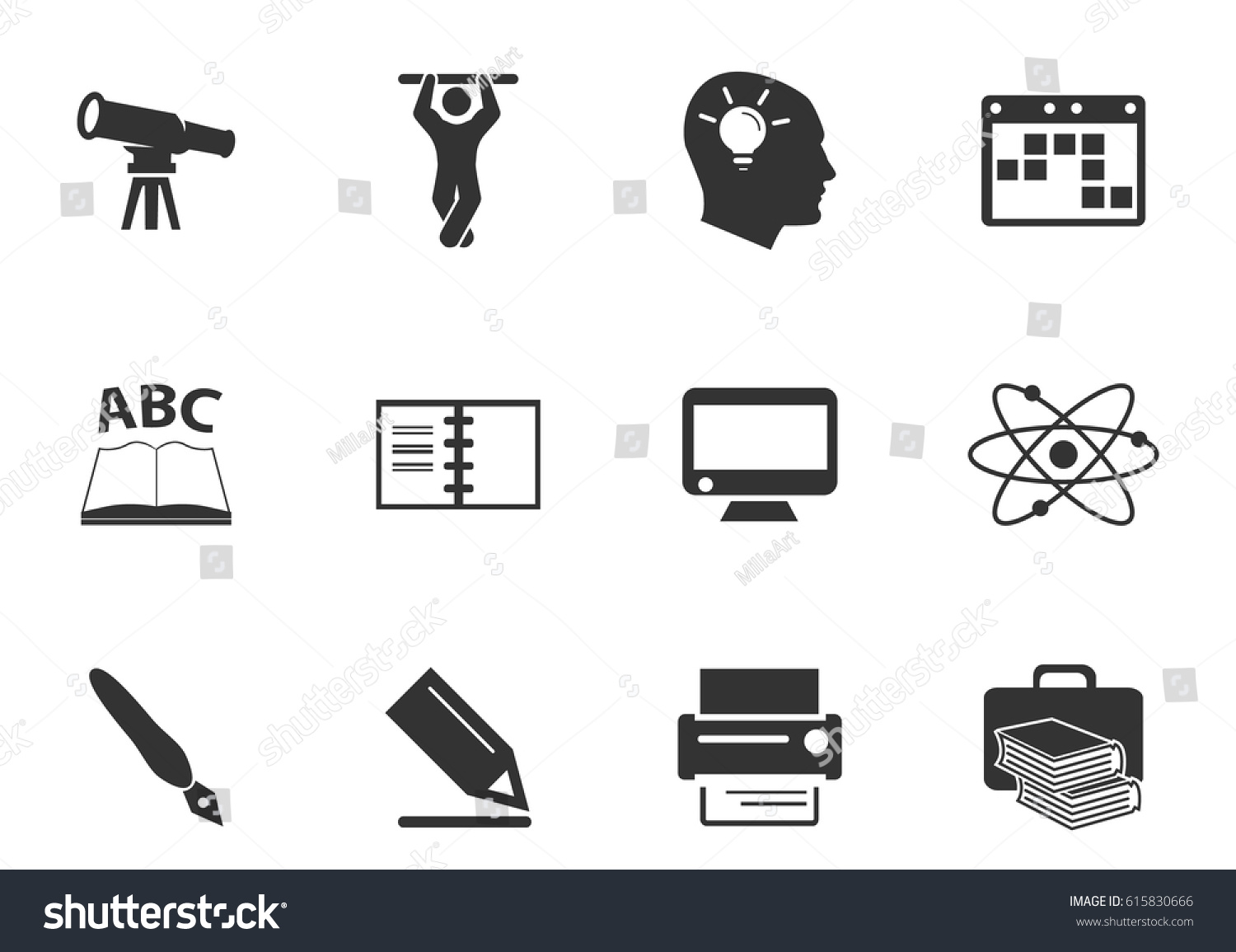 University Vector Icons User Interface Design Stock Vector (Royalty ...