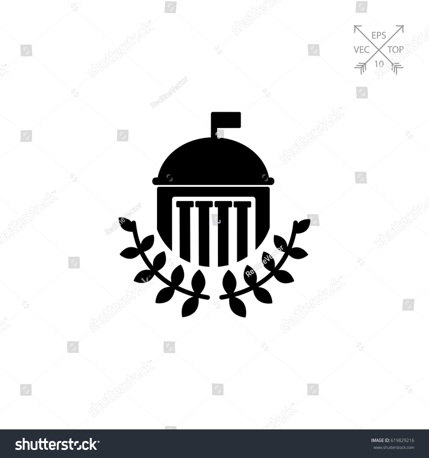 University Laurel Leaves Icon Stock Vector (Royalty Free) 619829216