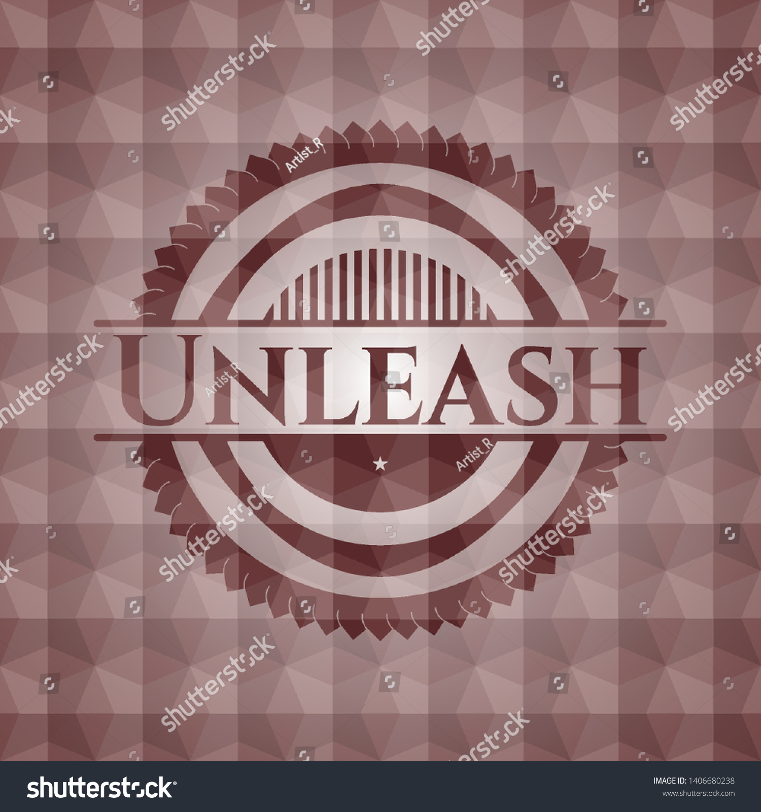 Unleash Red Seamless Emblem Geometric Pattern Stock Vector (Royalty ...