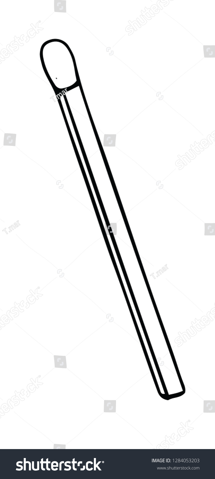 Unlit Matchstick Line Drawing Vector Image Stock Vector (Royalty Free ...