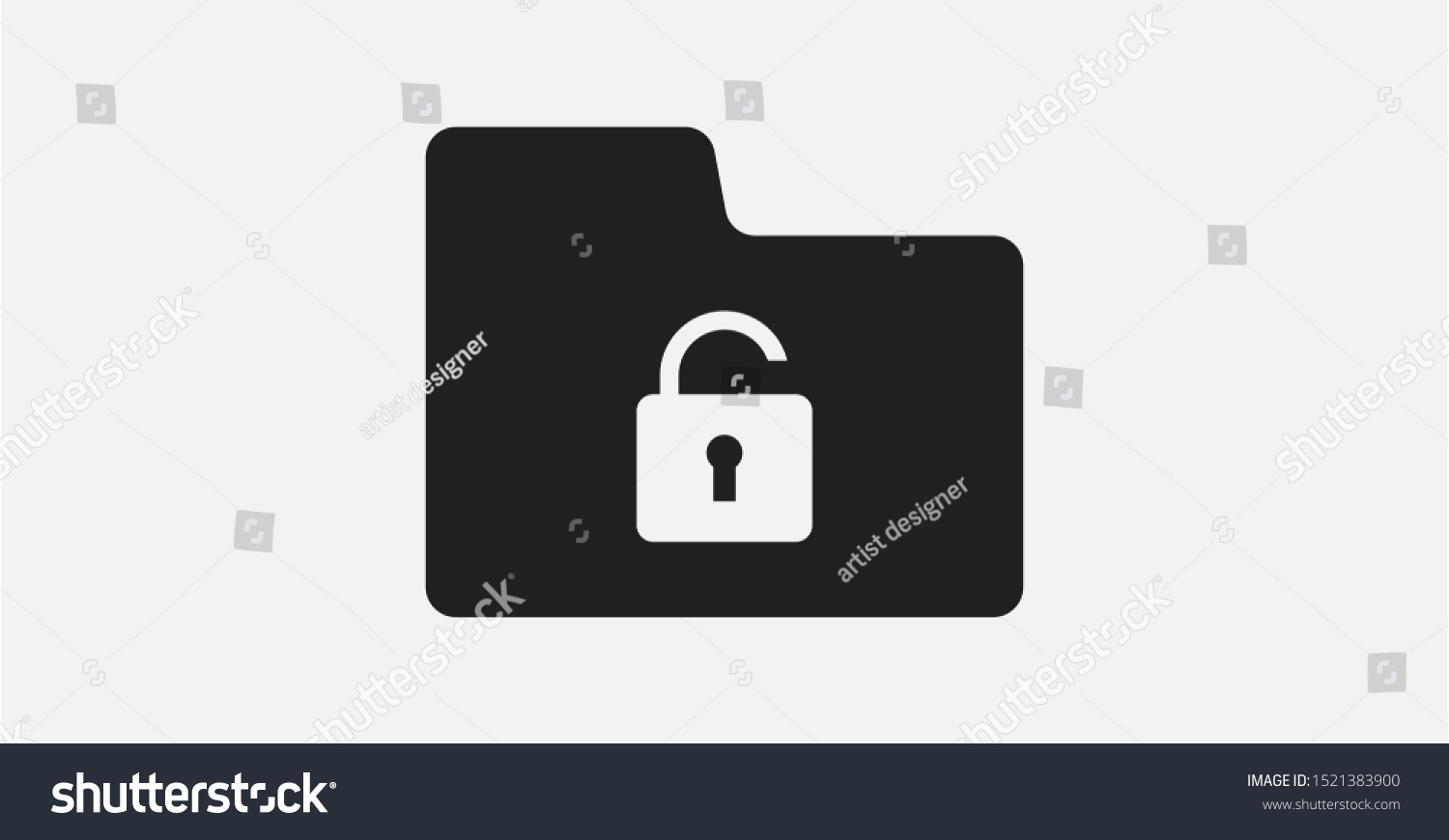 Unlock Folder Icon User Interface Folder Stock Vector (Royalty Free ...