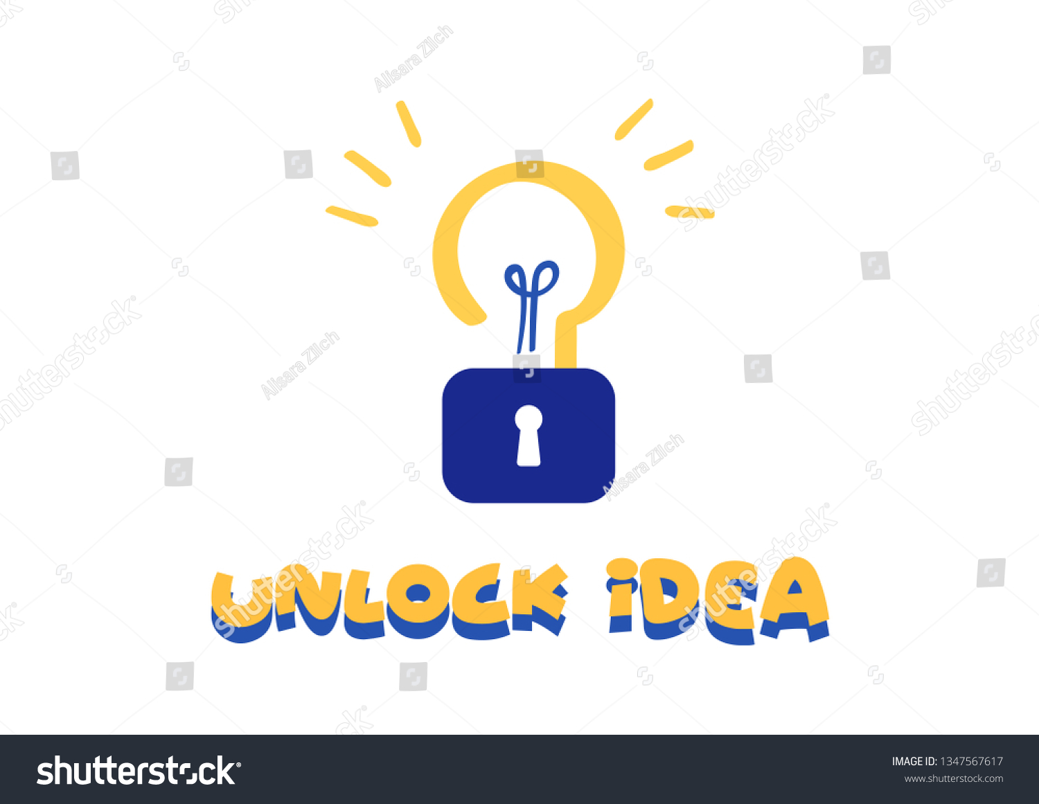 Unlock Idea Creativity Symbol Vector Stock Vector (Royalty Free) 1347567617