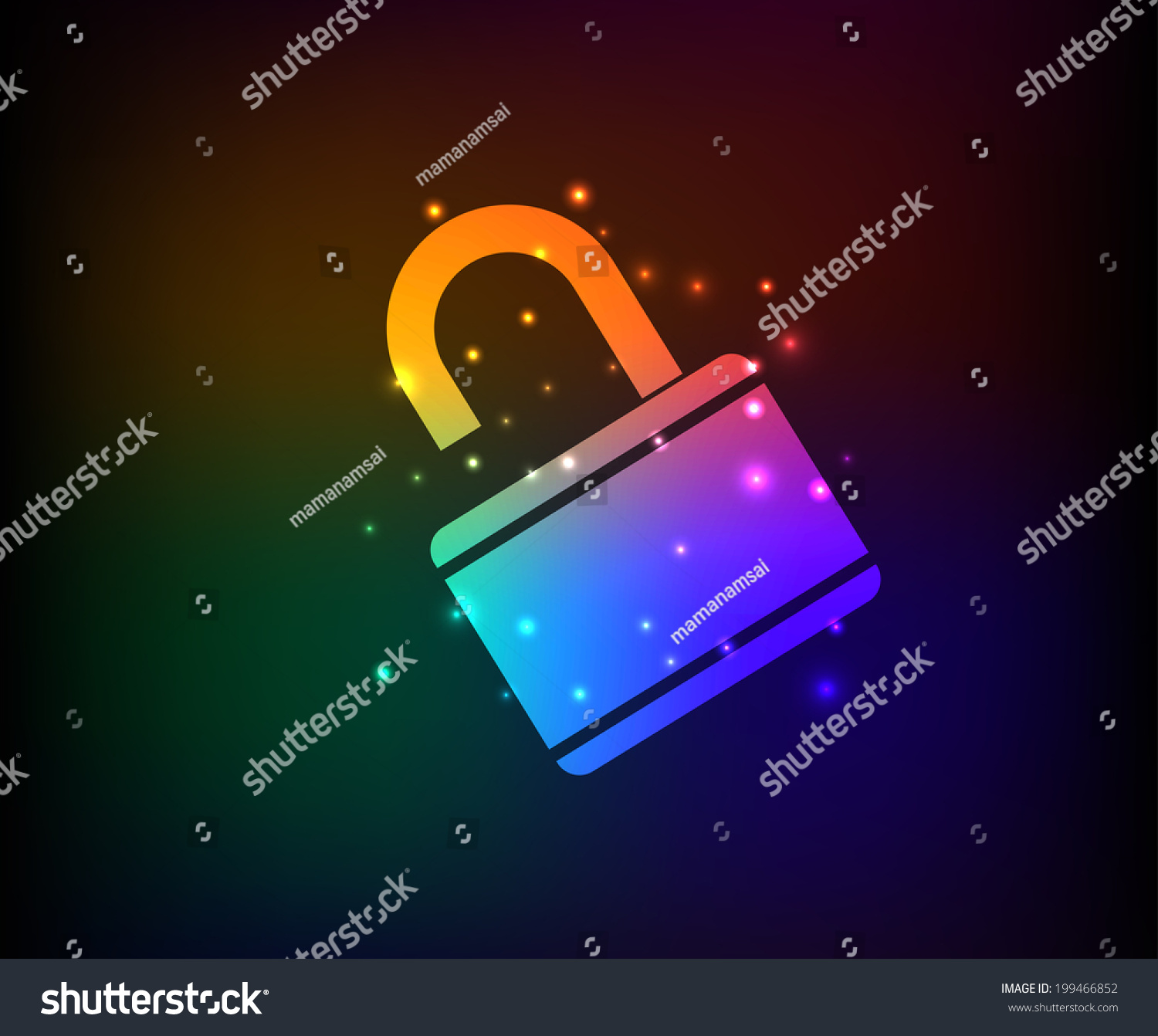 Unlock Symbolrainbow Vector Stock Vector (Royalty Free) 199466852 ...