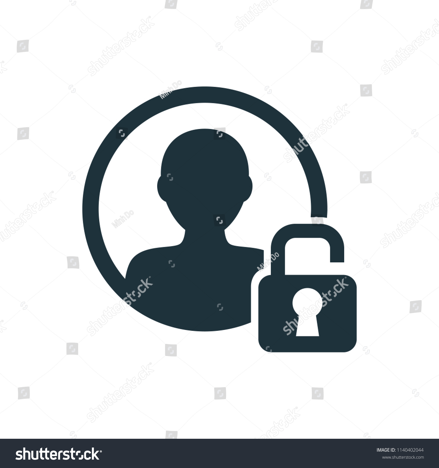 Unlock User Icon Stock Vector (Royalty Free) 1140402044