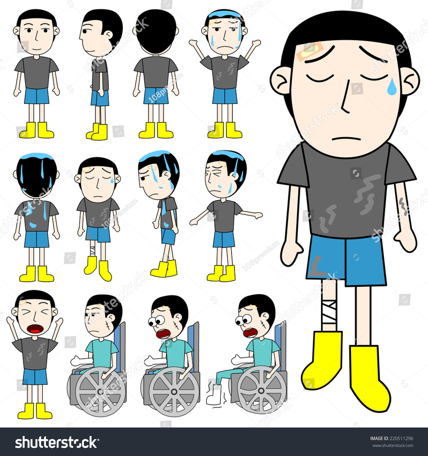 Unlucky Man Cartoon Vector Stock Vector (Royalty Free) 220511296