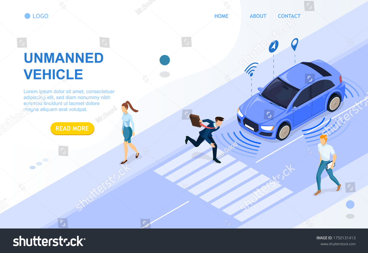 Unmanned Vehicle Automatic Selfdriving System On Stock Vector (Royalty ...