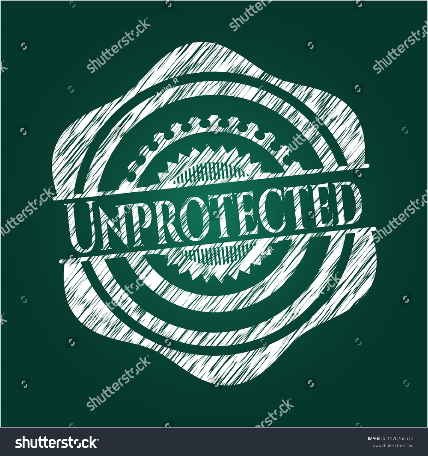 Unprotected Chalkboard Emblem Stock Vector (Royalty Free) 1176760570