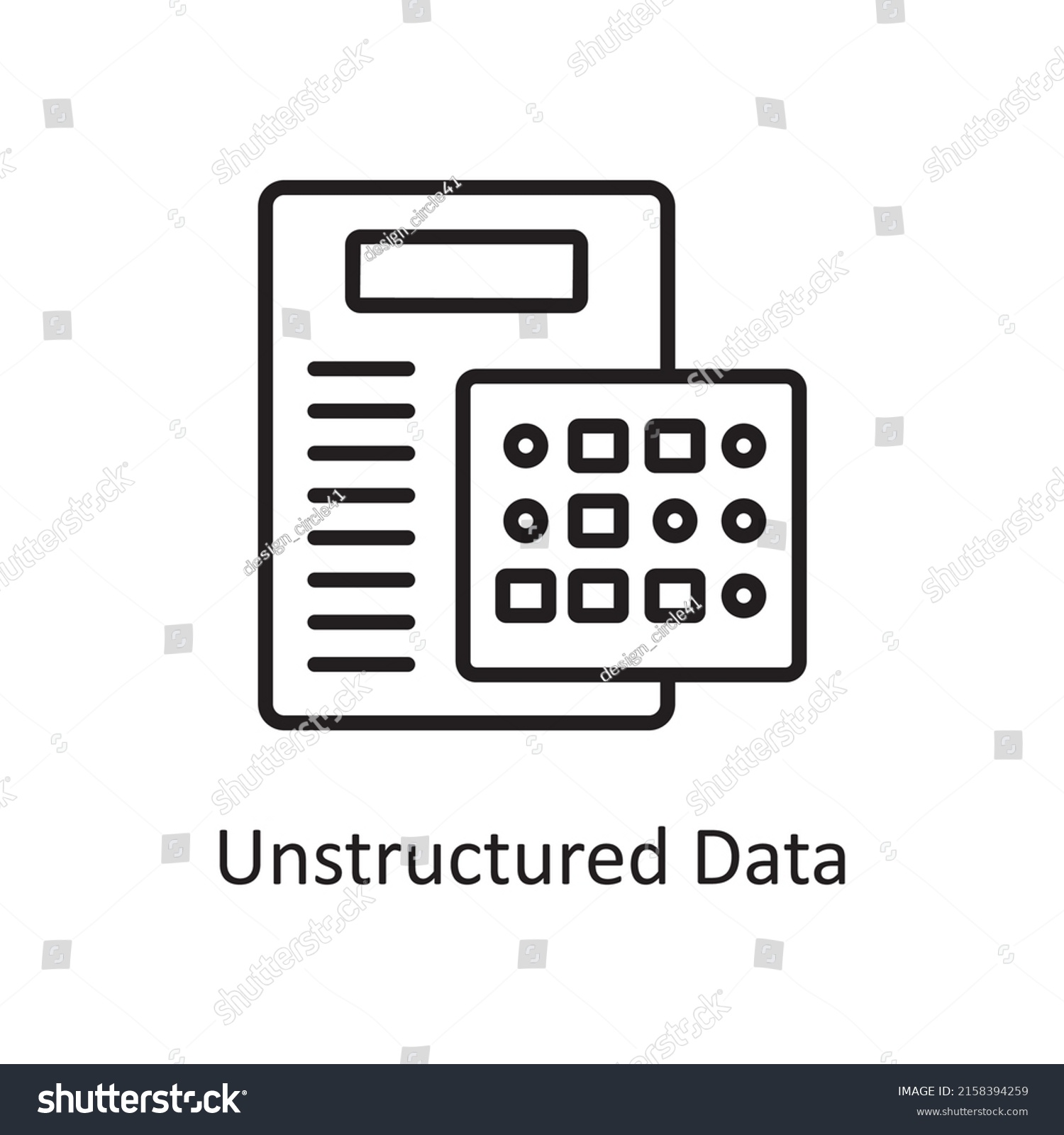 Unstructured Data Vector Outline Icon Design Stock Vector (Royalty Free ...