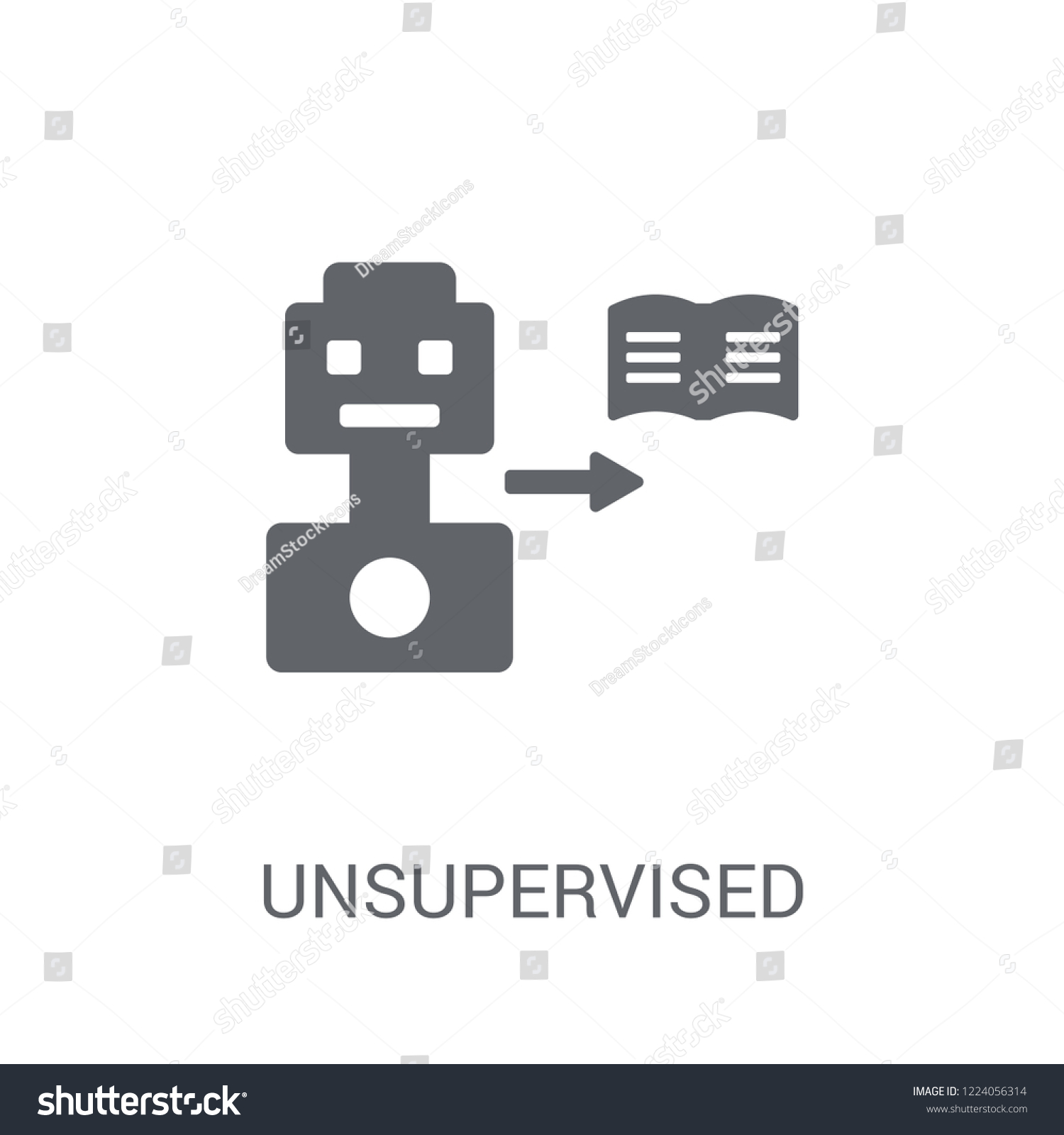 Unsupervised Learning Icon Trendy Unsupervised Learning Stock Vector ...