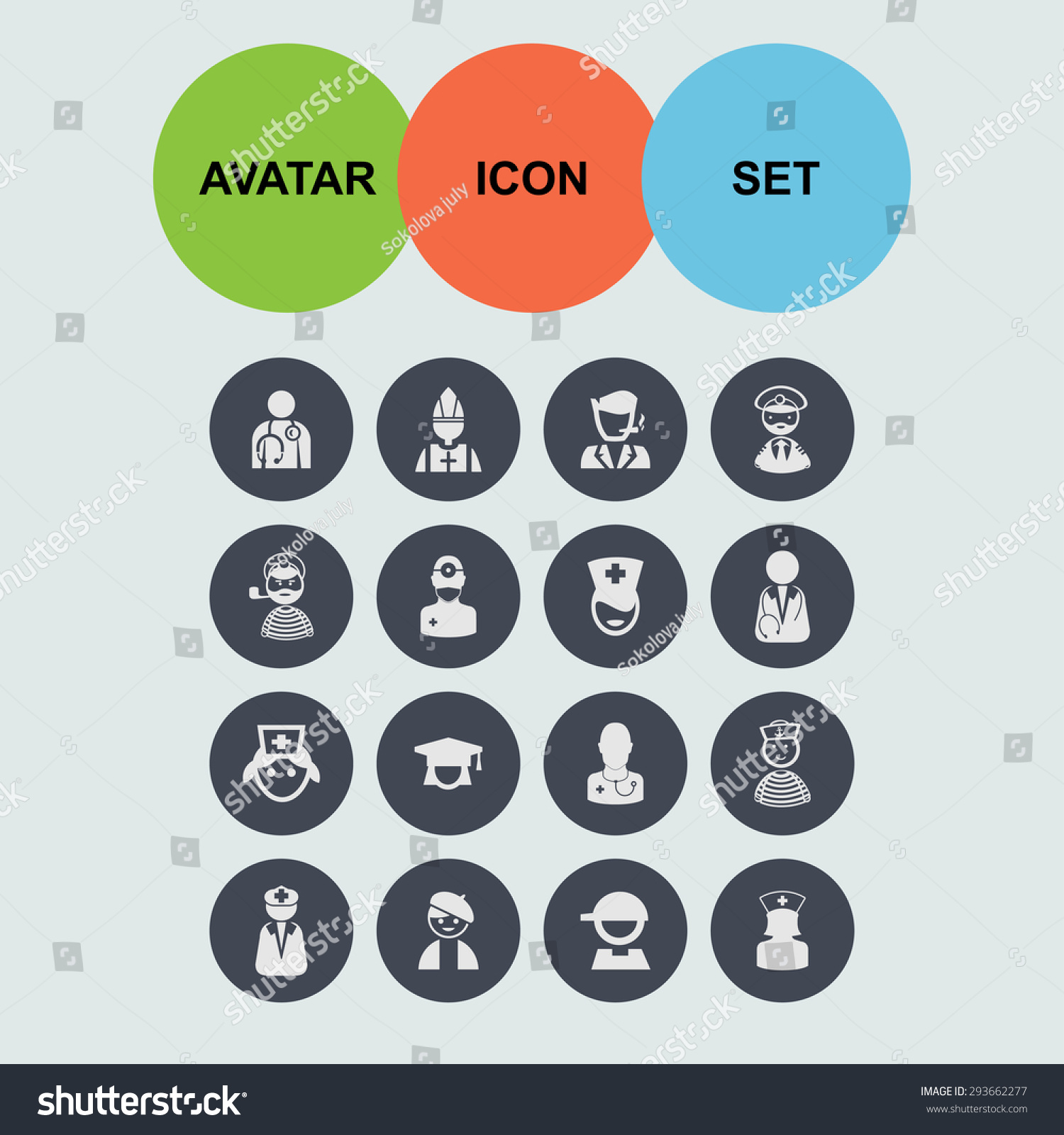 Unusual Avatar Icon Set Stock Vector (Royalty Free) 293662277 ...