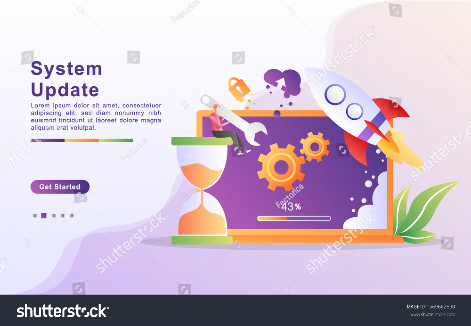Updating System Illustration Concept System Update: เวกเตอร์สต็อก (ปลอด ...