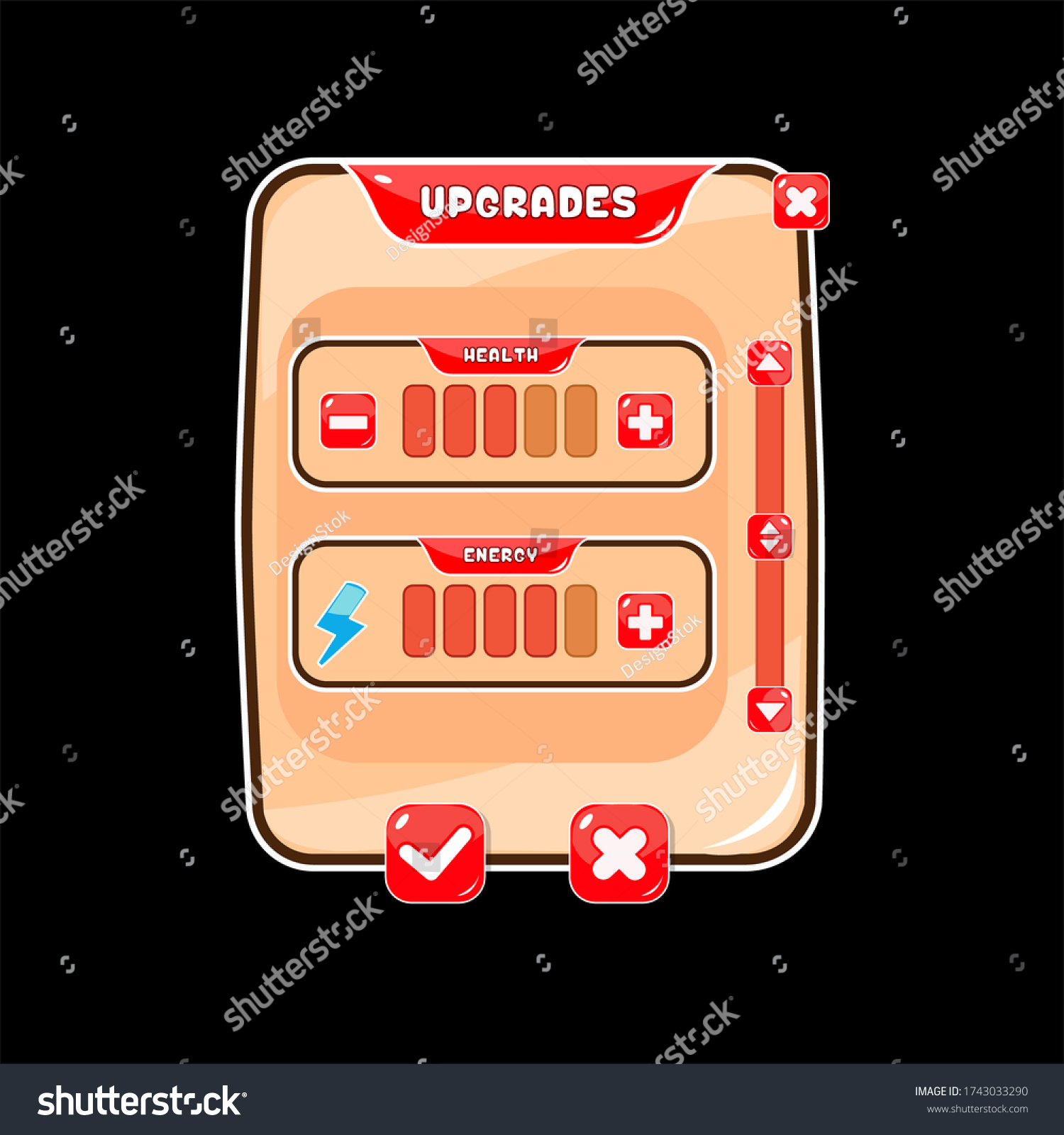 Upgrade Ui Kits Game Upgrade Vector Stock Vector Royalty Free 1743033290 Shutterstock