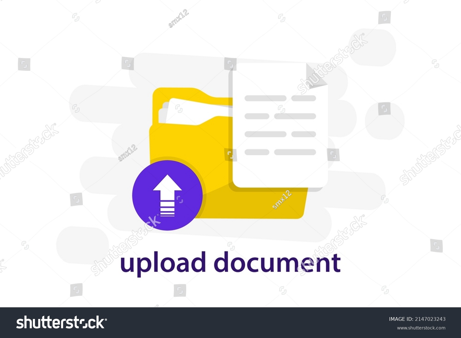Upload Document Uploading File Flat Icon Stock Vector (Royalty Free ...