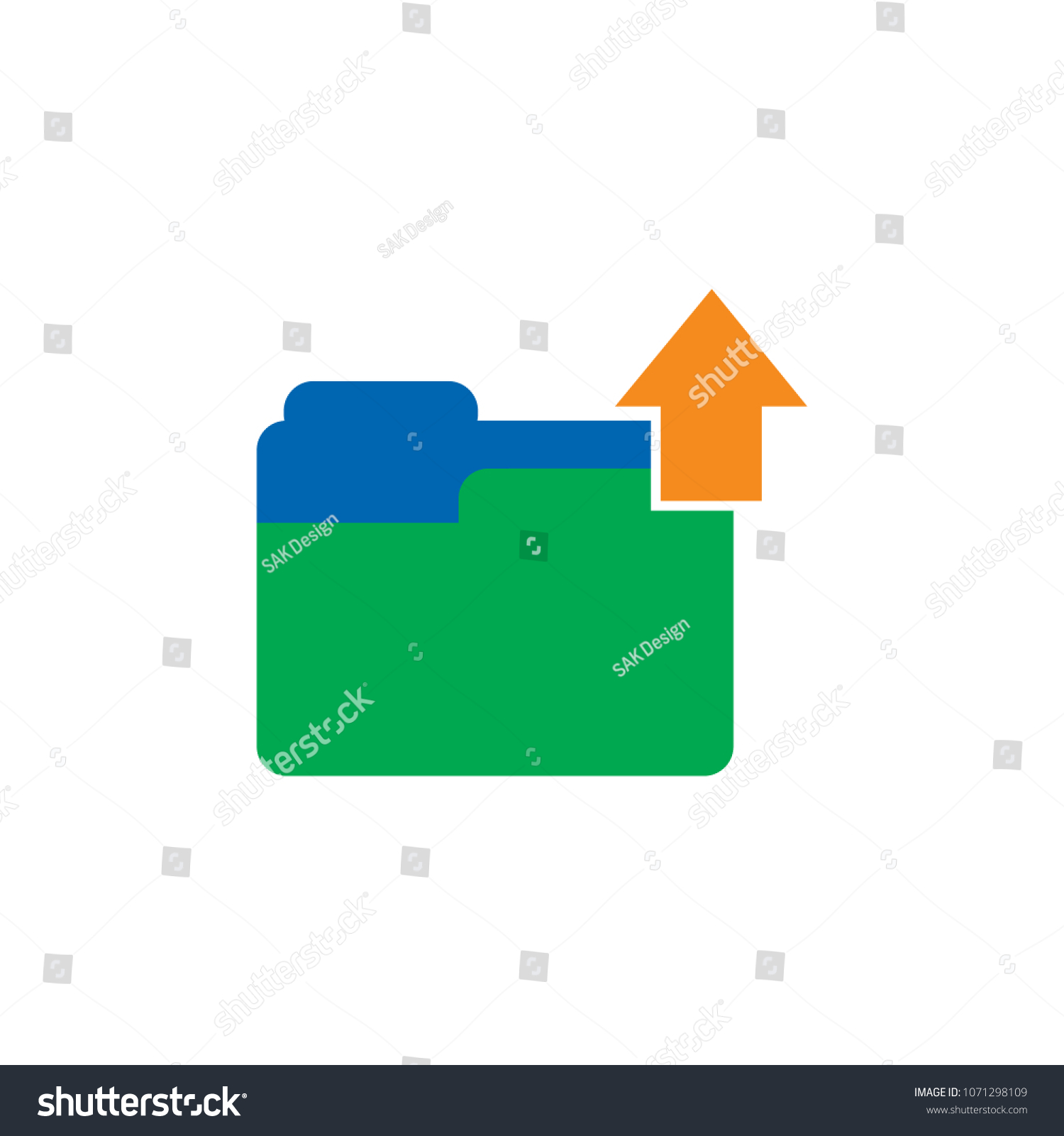 Upload Folder Icon Design Stock Vector (Royalty Free) 1071298109
