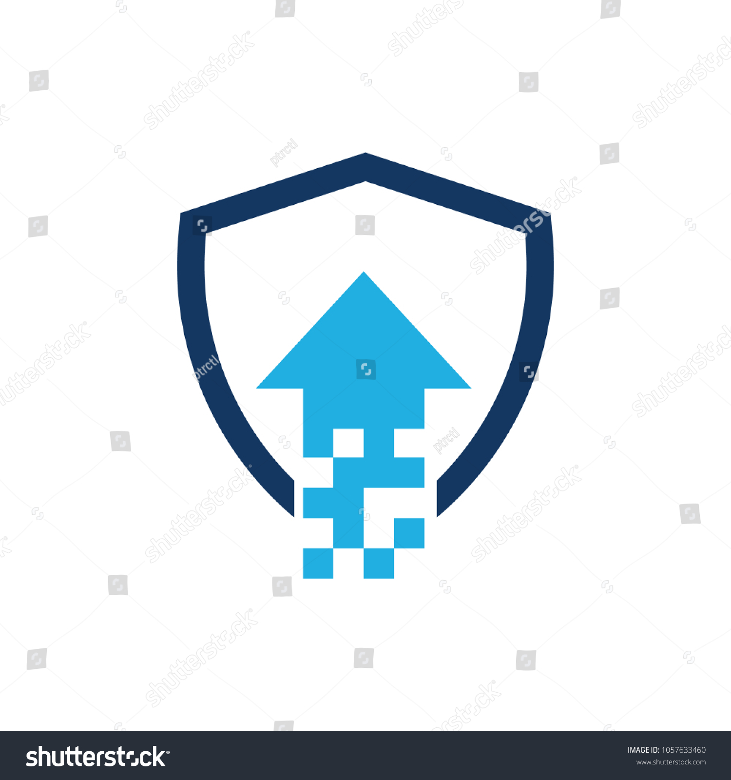 Upload Shield Logo Icon Design Stock Vector (Royalty Free) 1057633460 ...