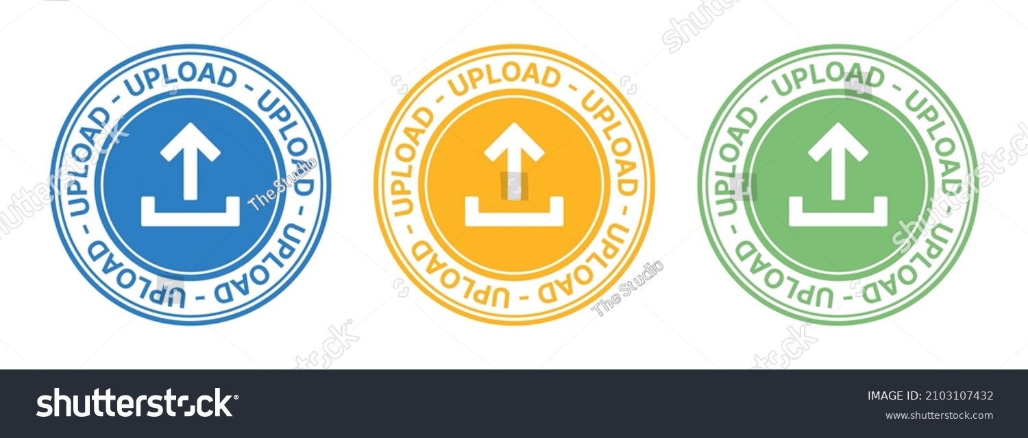 Upload Sticker Button Icon Vector Illustration Stock Vector (Royalty ...