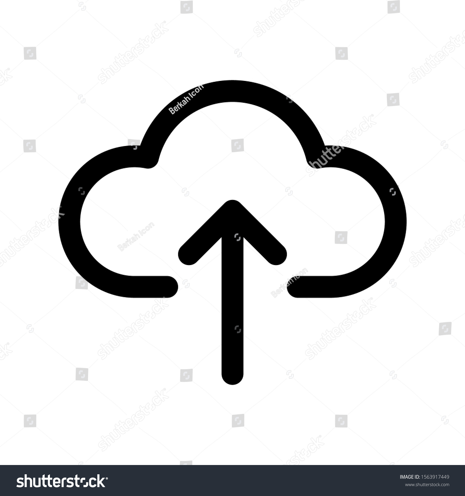 Upload Cloud Icon Arrow Pointing Outline Stock Vector (Royalty Free ...