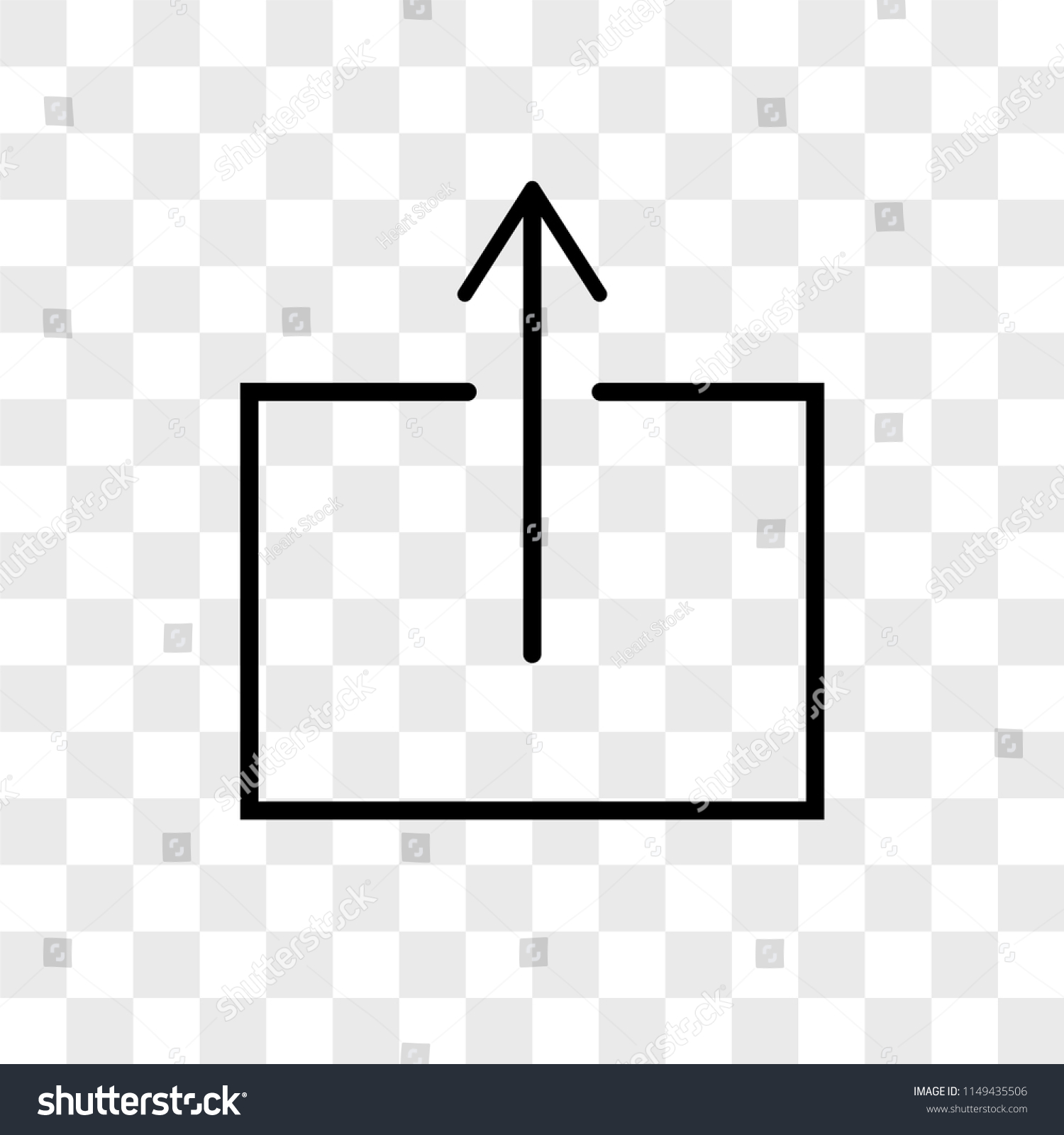 Upload Vector Icon On Transparent Background Stock Vector (Royalty Free ...