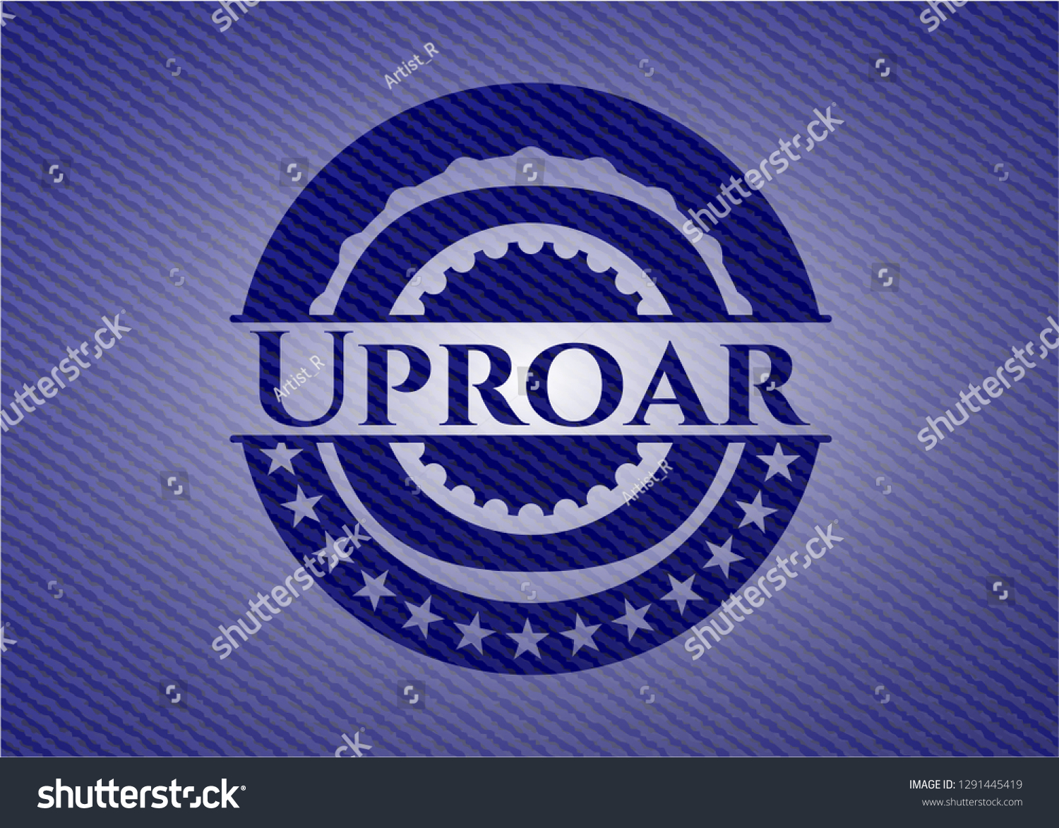Uproar Emblem Denim Texture Stock Vector (Royalty Free) 1291445419 ...