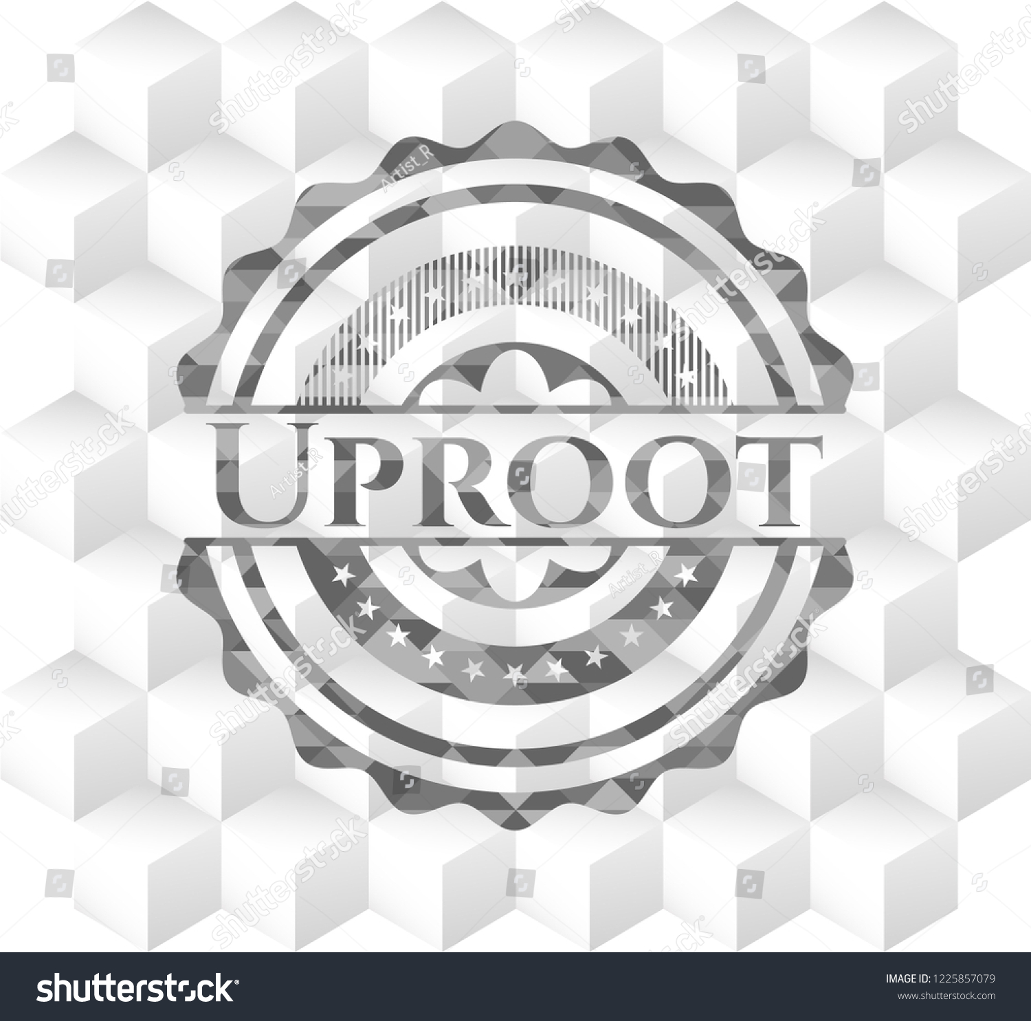 Uproot Grey Emblem Geometric Cube White Stock Vector (Royalty Free ...