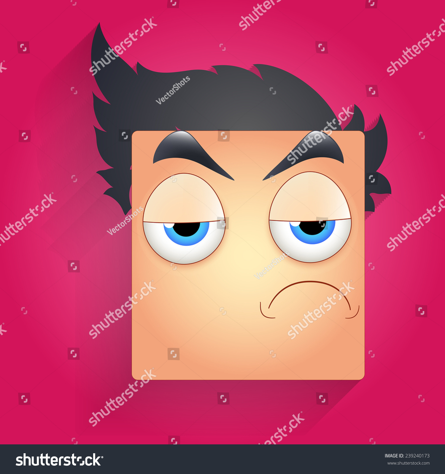 Upset Smiley Face Stock Vector (Royalty Free) 239240173
