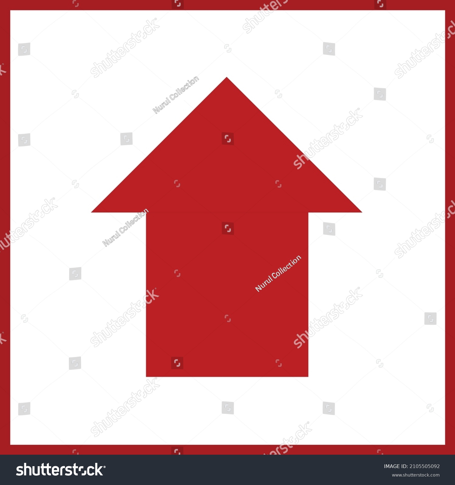 Upside Arrow Vector Symbol Red Stock Vector (Royalty Free) 2105505092