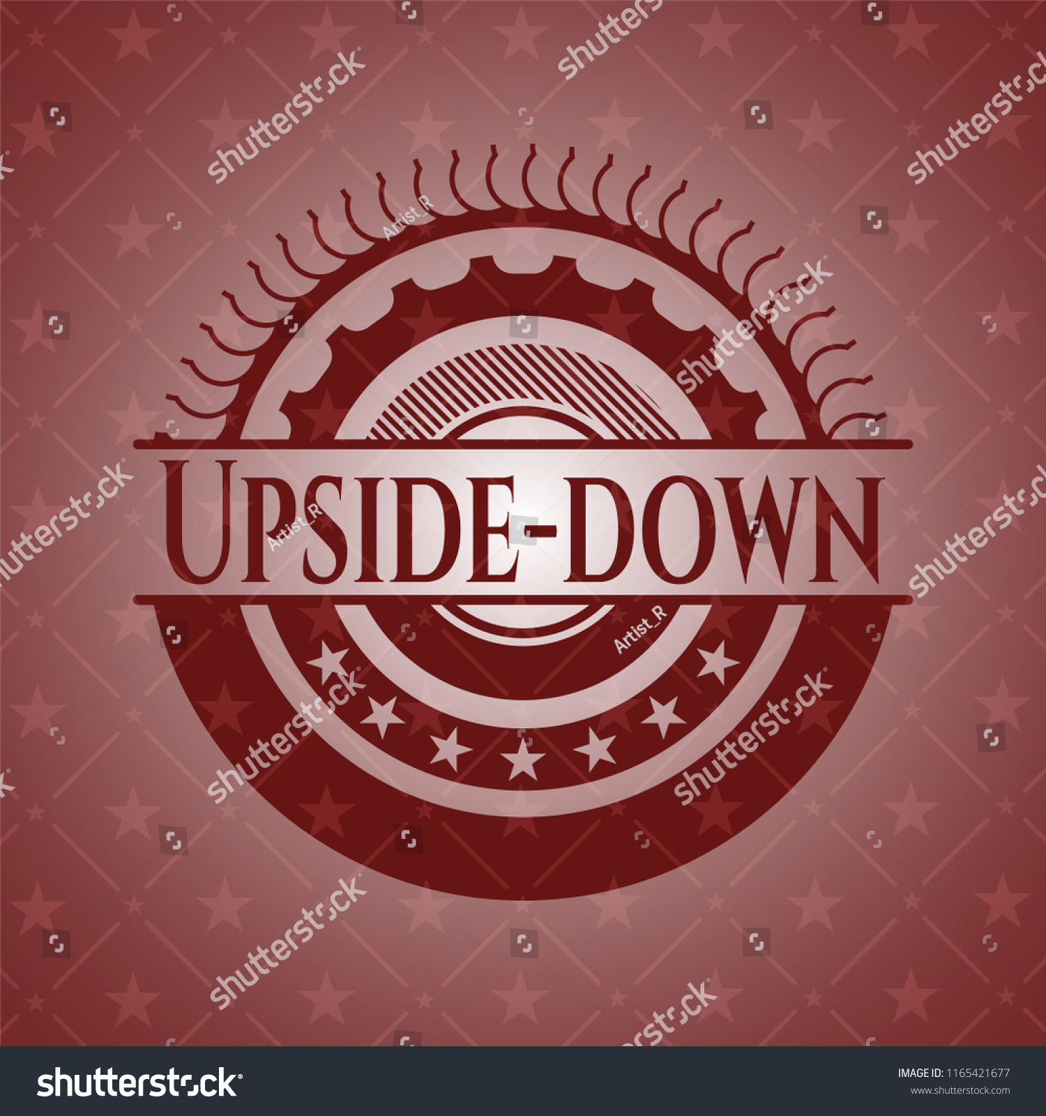 Upsidedown Retro Style Red Emblem Stock Vector (Royalty Free) 1165421677