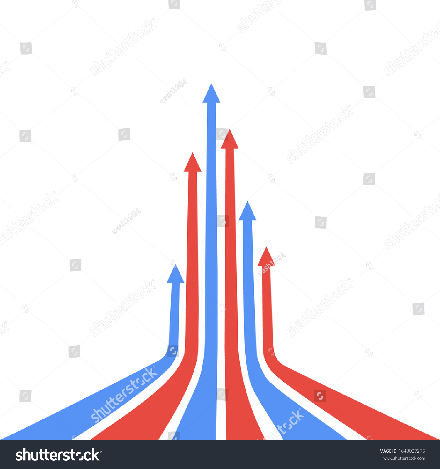 Upside Growing Arrows Chart Vector Illustration Stock Vector (Royalty ...