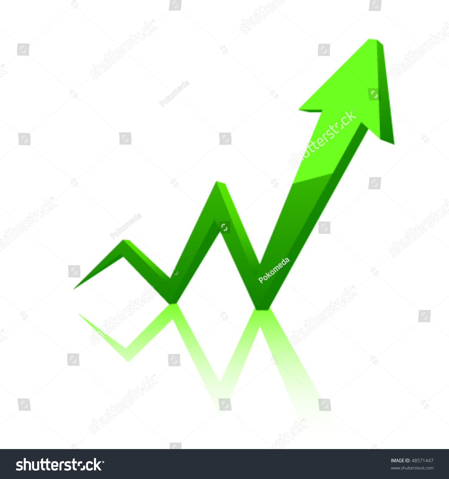 Uptrend, Green Arrow Stock Vector Illustration 48571447 : Shutterstock