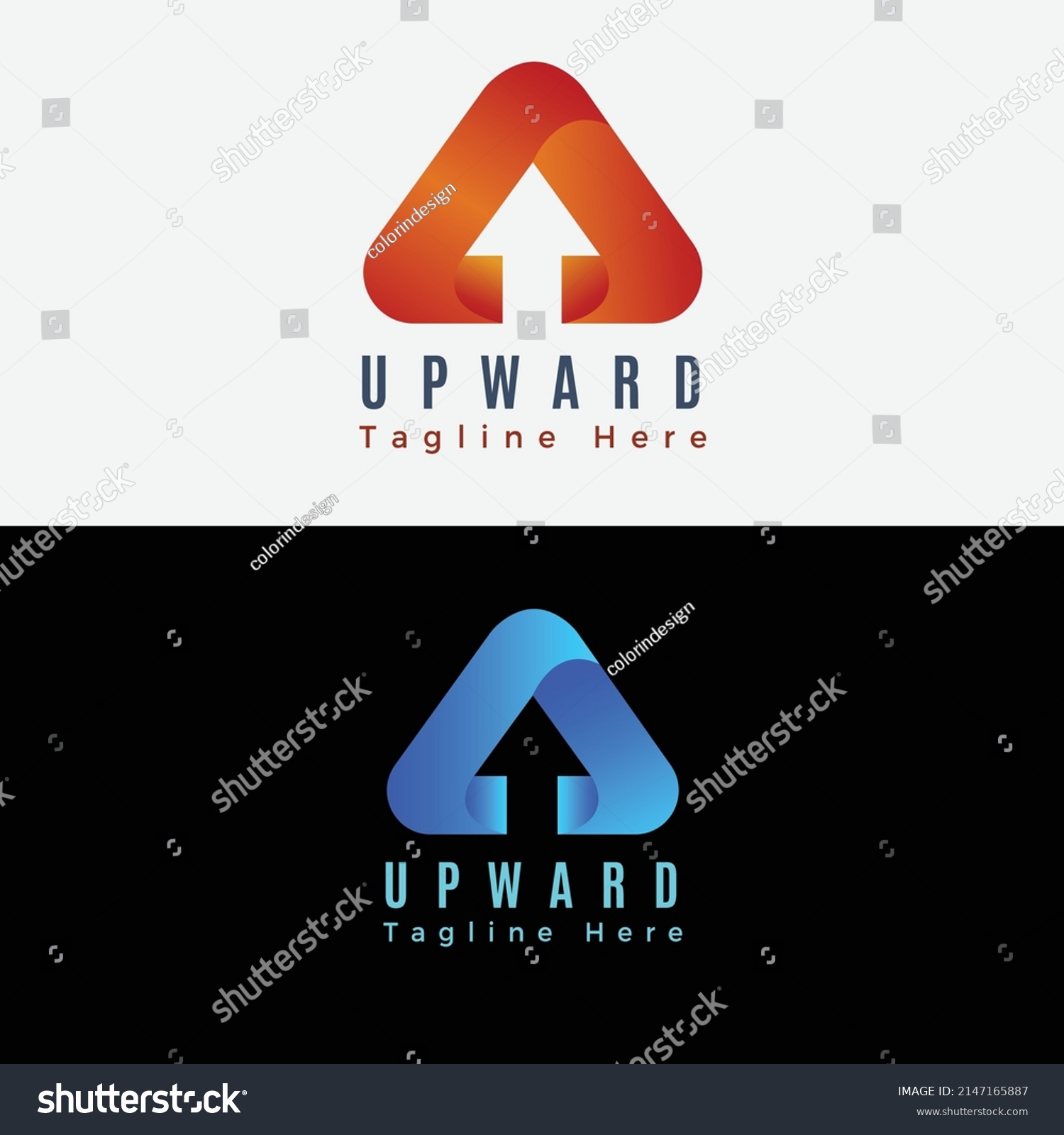 Upward Sign Triangle Logo Design Vector Stock Vector (Royalty Free ...
