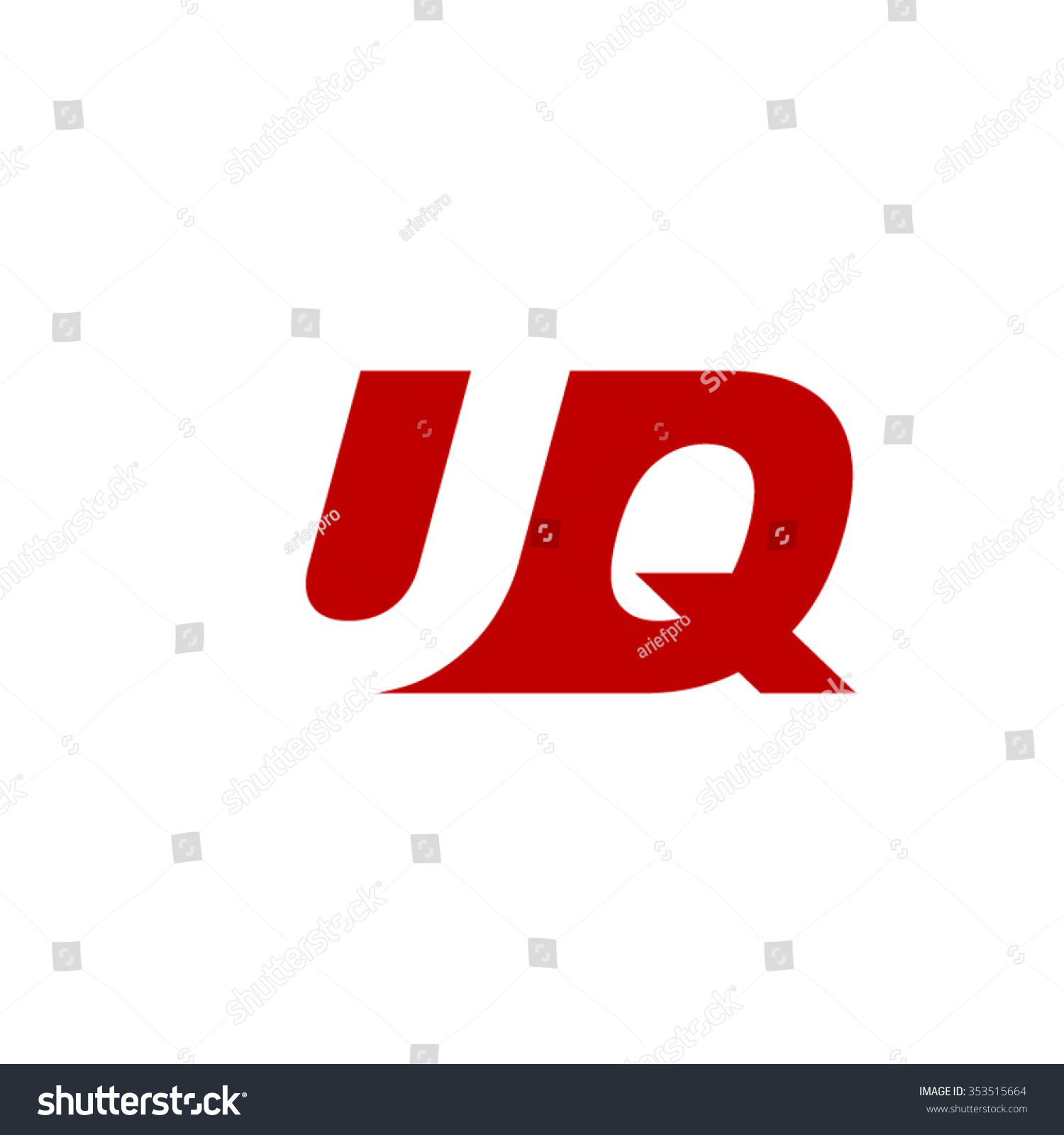 Uq Negative Space Letter Logo Red Stock Vector (Royalty Free) 353515664 ...