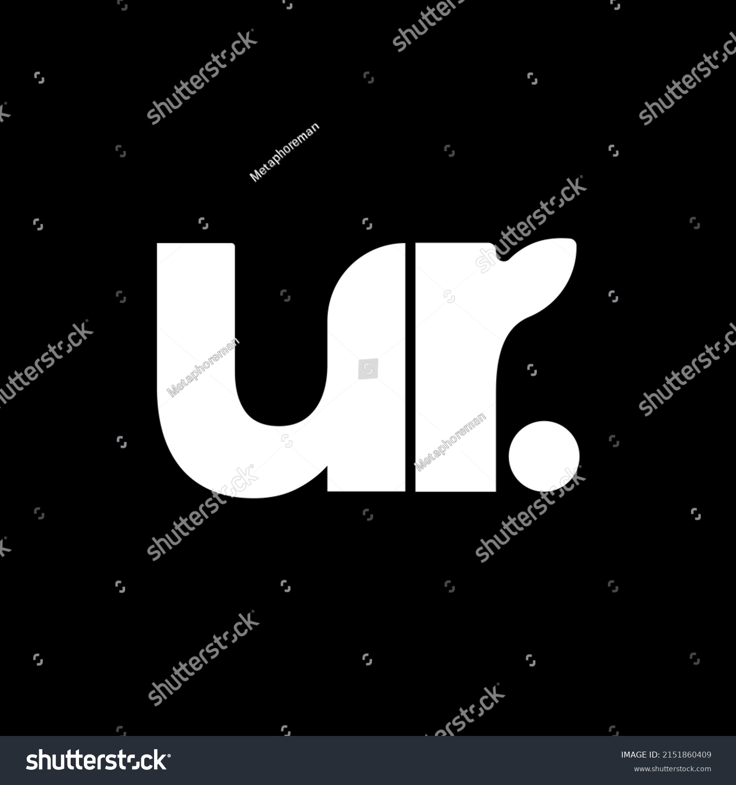 Ur Logo Vector Illustration Black Background Stock Vector (Royalty Free ...